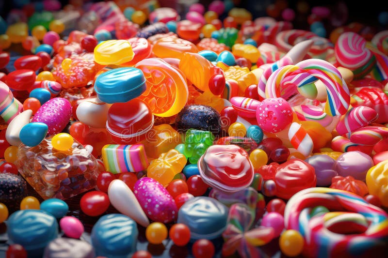 Colorful and Delicious Assorted Candy Collection on a Vibrant ...