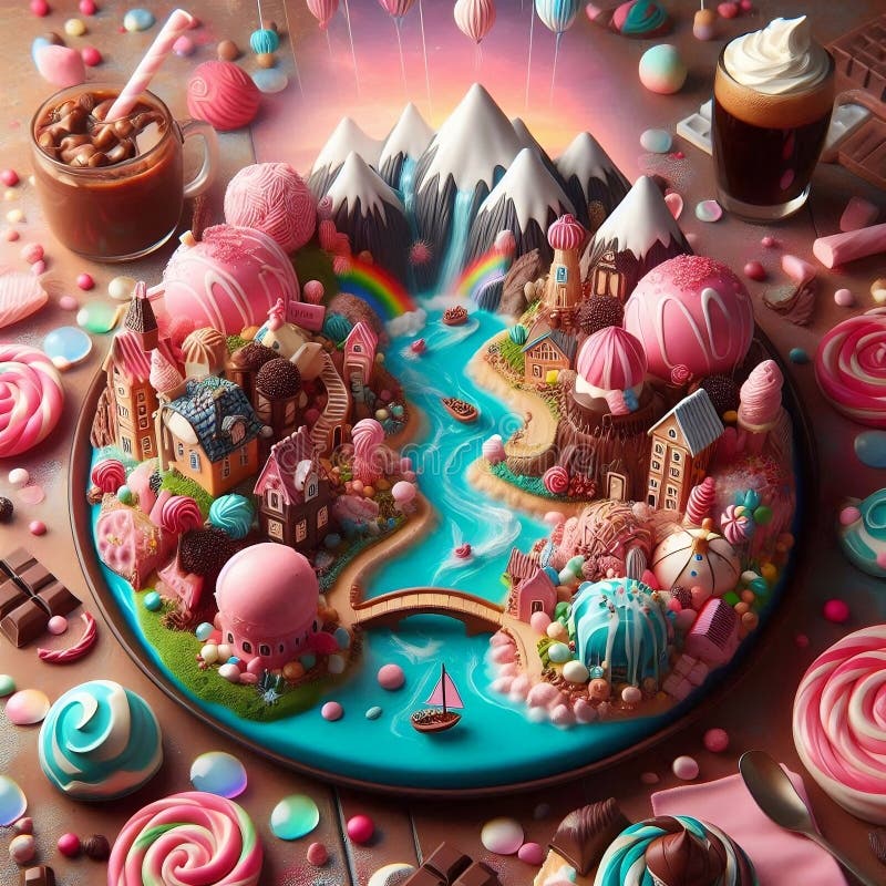 A Candy-colored World, Where Everything is Edible Stock Photo - Image ...