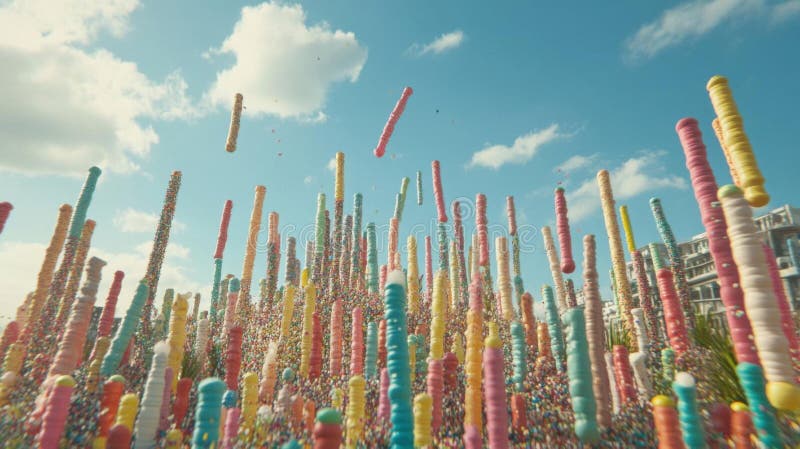 Candy Column Landscape stock illustration. Illustration of fantasy ...