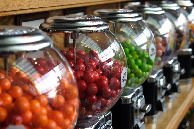 Candy Containers Row stock image. Image of color, sugarball - 627245