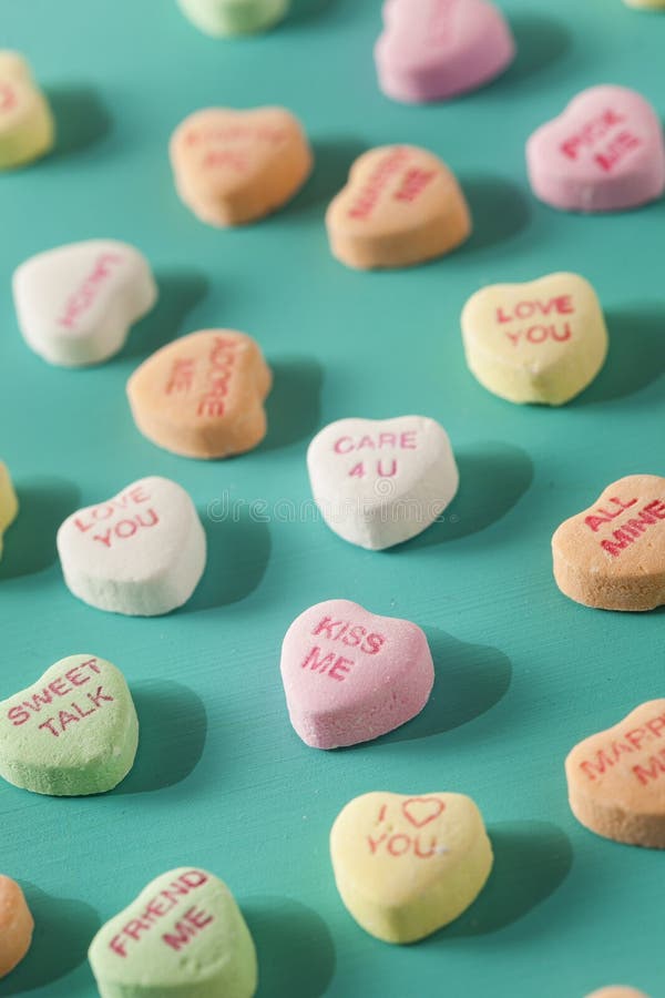 Candy Conversation Hearts for Valentine S Day Stock Image - Image of ...
