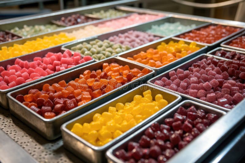 Candy Cooling on Trays before Packaging Process Stock Illustration ...