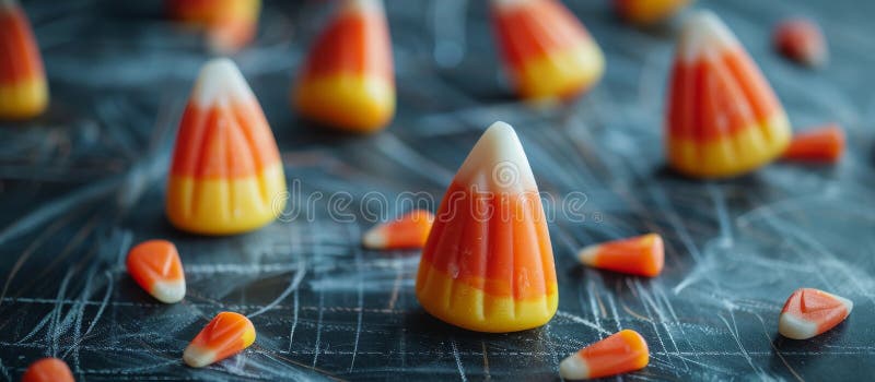 Candy Corn on a Blue Surface Stock Image - Image of candy, dessert ...
