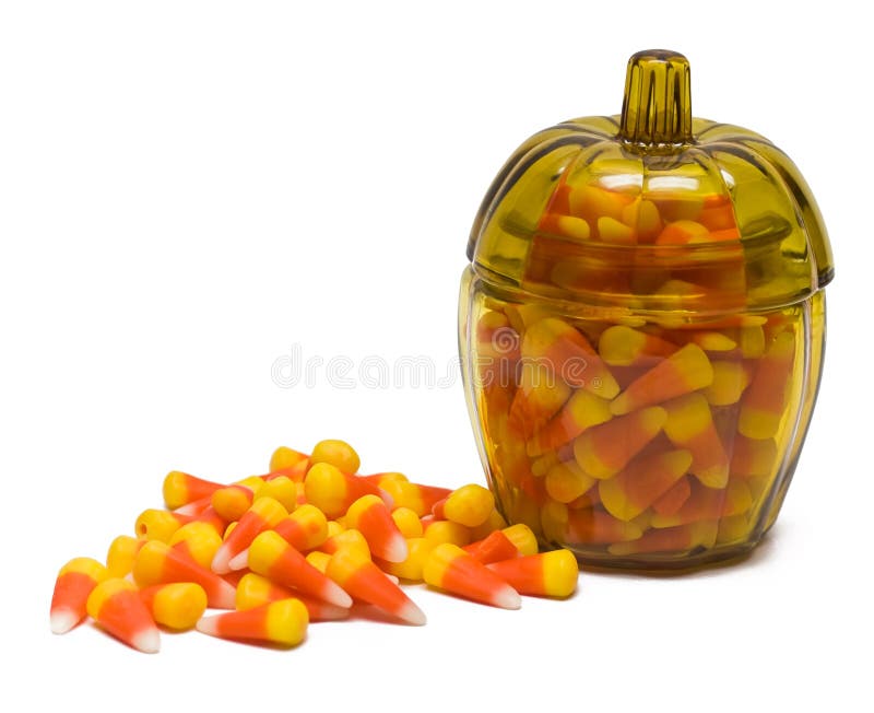 Glass Jar of Candy Corn stock photo. Image of glass, isolated - 6655606