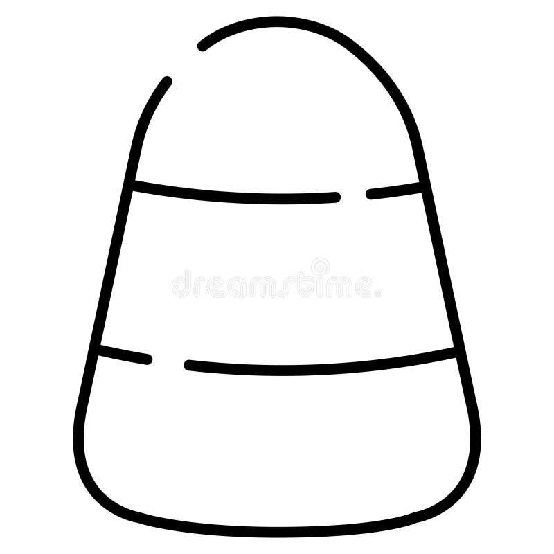 Candy Corn Line Illustration Stock Vector - Illustration of trick ...