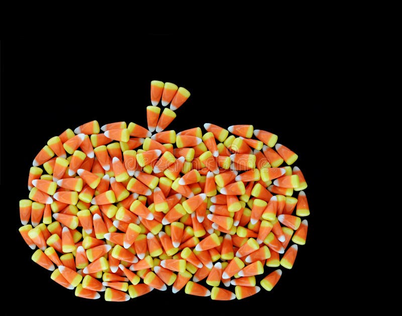 Candy Corn in the Shape of a Pumpkin Room for Text Stock Image - Image ...