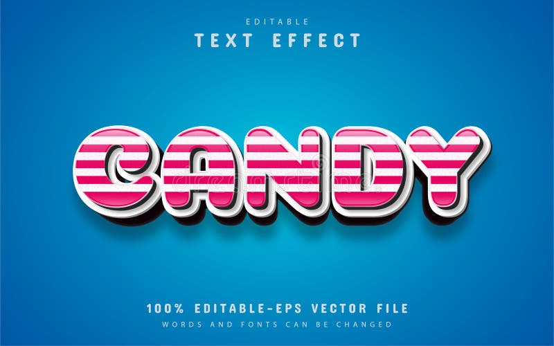Candy 3d Editable Text Effect Stock Vector - Illustration of banner, abstract: 256126703
