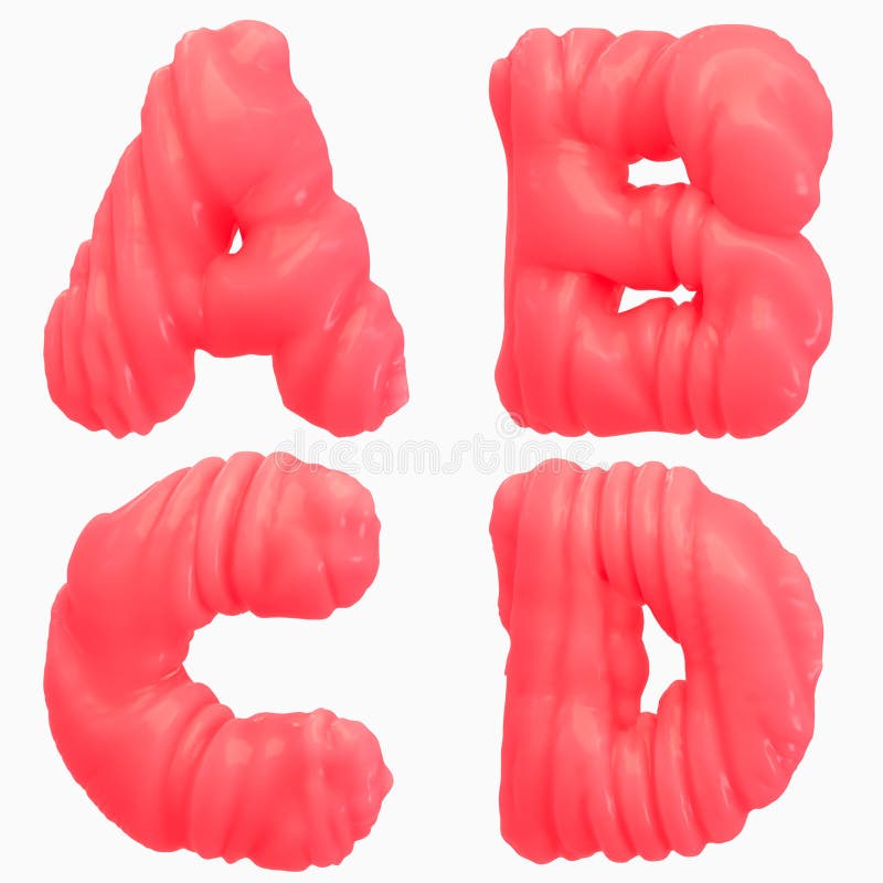 Candy 3d Letters. Alphabet Isolated on White Stock Illustration ...
