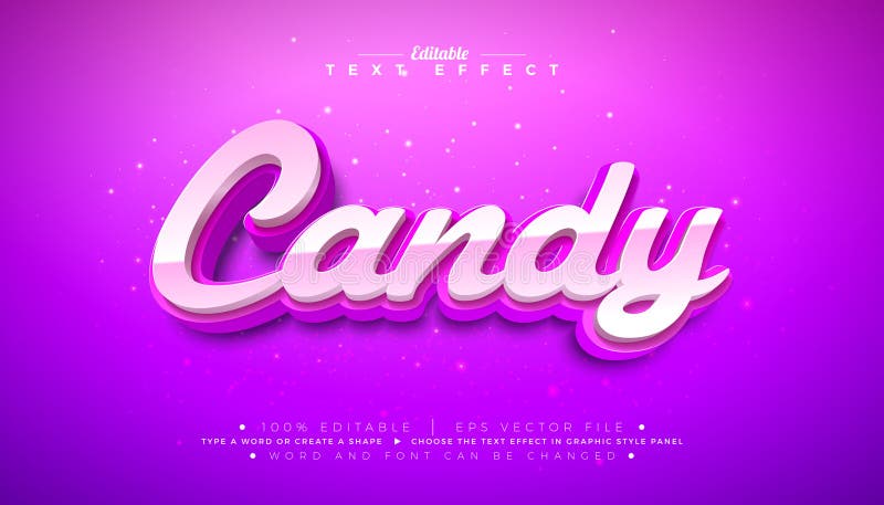 Candy 3D Text Effect Design Editable and Scalable Vector Graphic Style ...