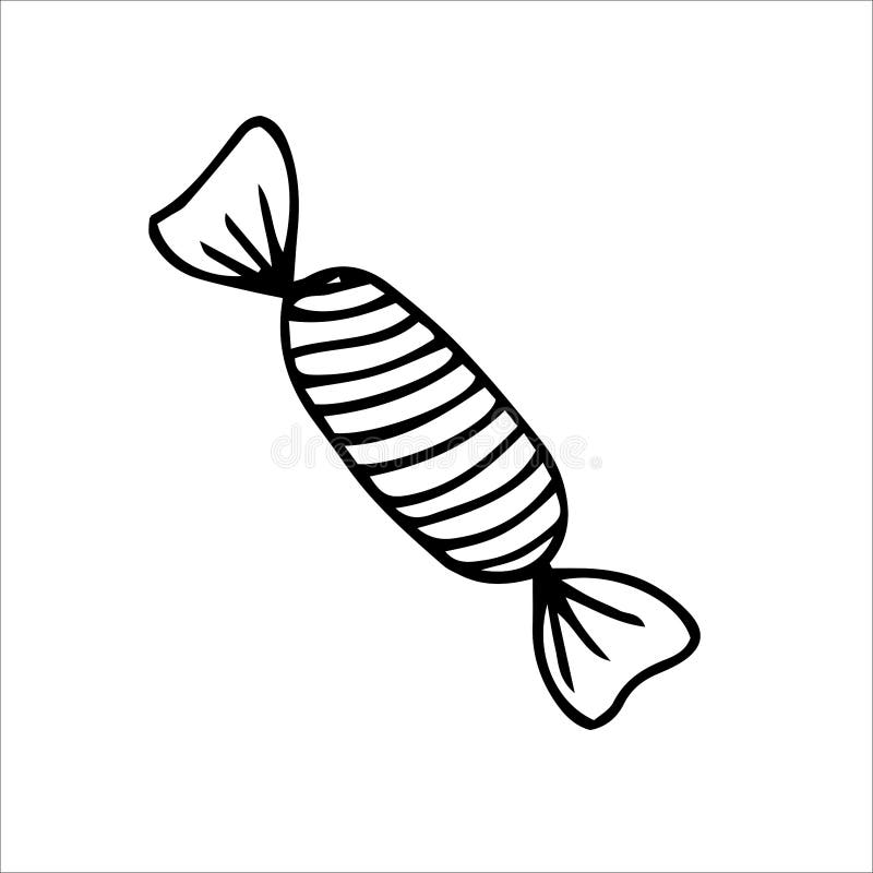 Candy Doodle. Candy in a Wrapper. Hand Drawn Simple Doodle Stock Vector ...