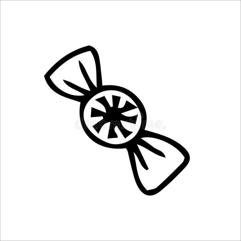 Candy Doodle. Candy in a Wrapper. Hand Drawn Simple Doodle Stock Vector ...
