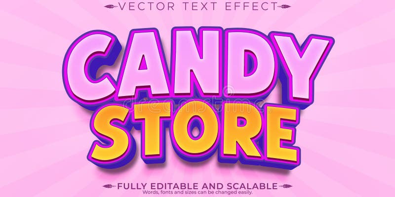 Candy Editable Text Effect, Editable Cartoon and Sweet Text Style Stock ...
