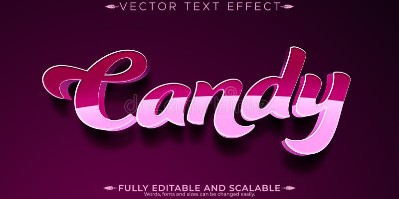 Candy Editable Text Effect, Editable Sweet and Sugar Text Style Stock ...