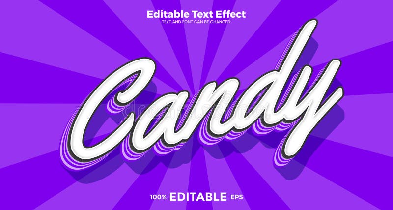 Candy Editable Text Effect in Modern Trend Style Stock Vector ...