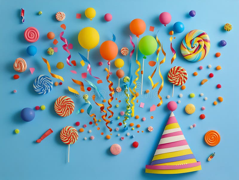 Vibrant Lollipops Swirling with Rainbow Hues, Against a Colorful ...