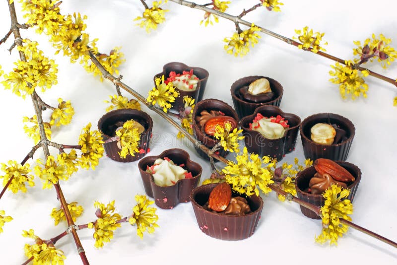 Candy and Flowers on White Background Stock Photo - Image of abstract ...