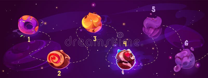 Space Game Ui Level Map with Alien Planets Stock Illustration ... Space Game Ui Level Map with Alien Planets Stock Illustration ...