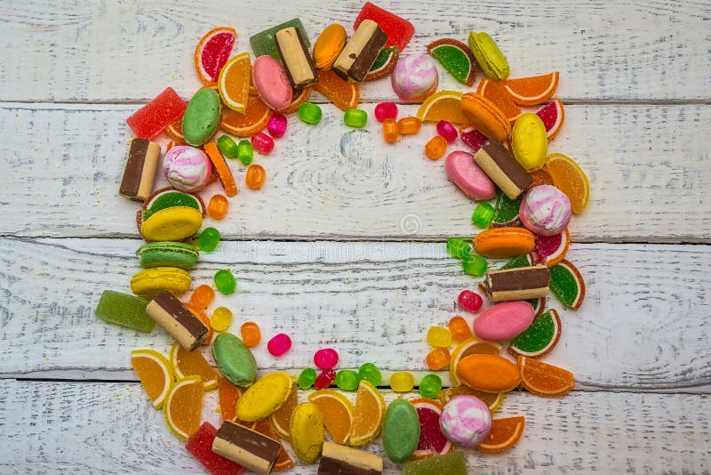Candy in the Form of a Circle for Postcards Stock Image - Image of ...