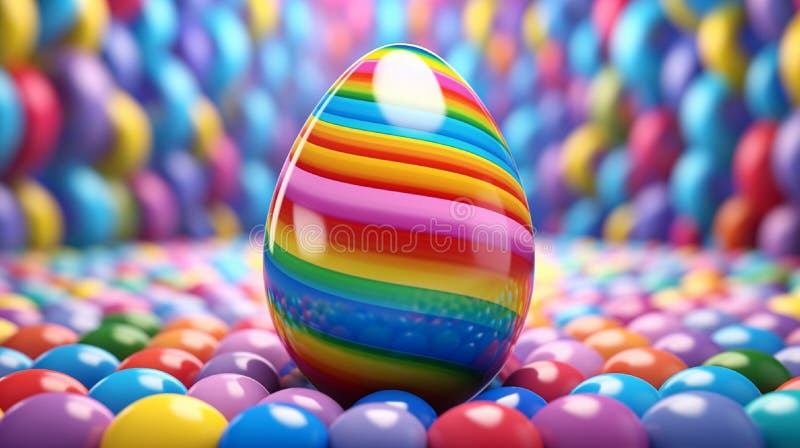 Candy in the Form of an Easter Egg in a Rainbow of Colors. Lay Flat ...