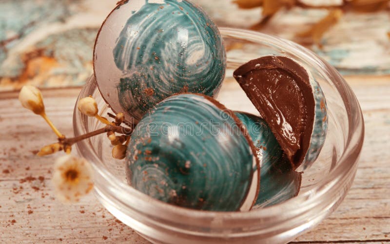 Candies in the Form of Handmade Spheres Lie on the Table Stock Image ...