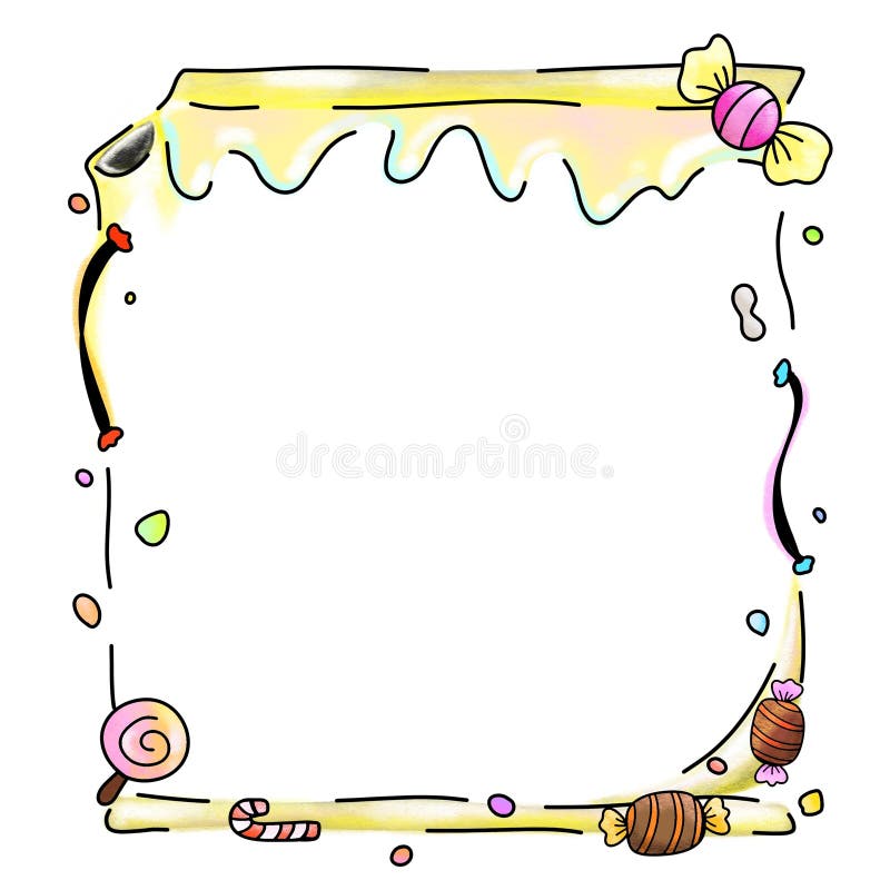 Candy Decoration Photo Frame Border Design Background Illustration ...