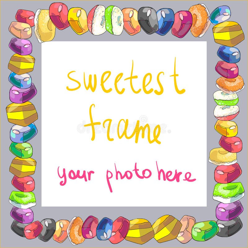 Candy frame stock vector. Illustration of banner, products - 61760193