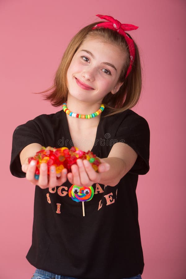 Candy girl stock photo. Image of cheerful, child, holding - 38624748
