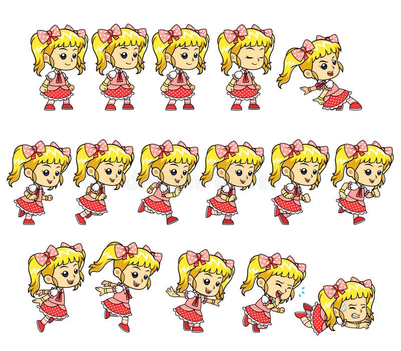 Candy Girl Game Sprites stock vector. Illustration of mobile - 72694117