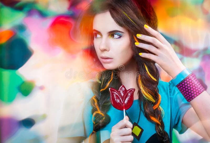 Candy girl stock image. Image of playful, person, face - 30952807