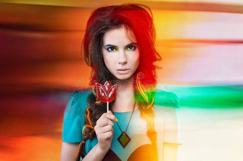 Candy girl stock image. Image of playful, person, face - 30952807