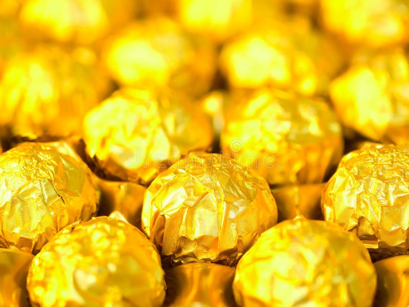 Candy in gold wrapper stock photo. Image of color, candies - 14491748