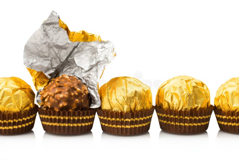 Candy in gold wrapper stock photo. Image of color, candies - 14491748
