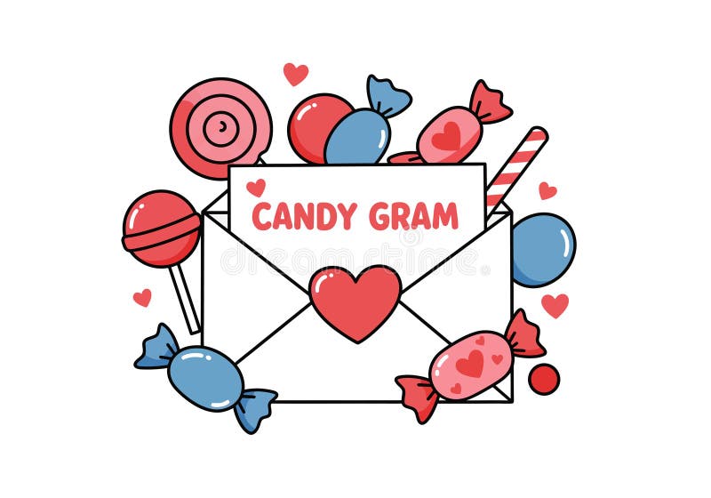 Candy gram clip art stock vector. Illustration of seal - 367512720