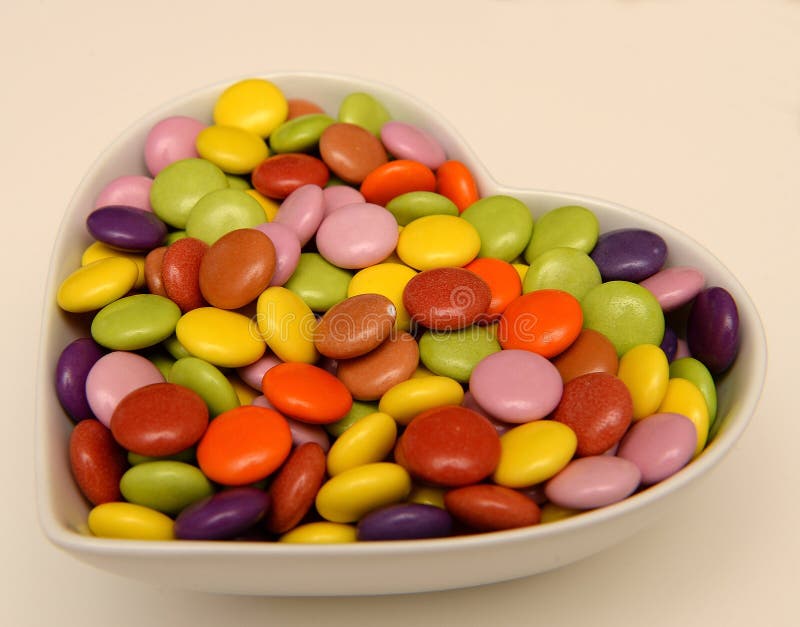 Candy Sweets in Love Heart Shape Stock Image - Image of details ...
