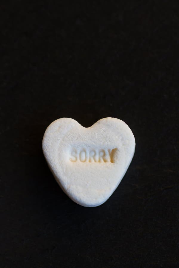 Candy Heart with sorry stock photo. Image of retro, sweets - 78205430