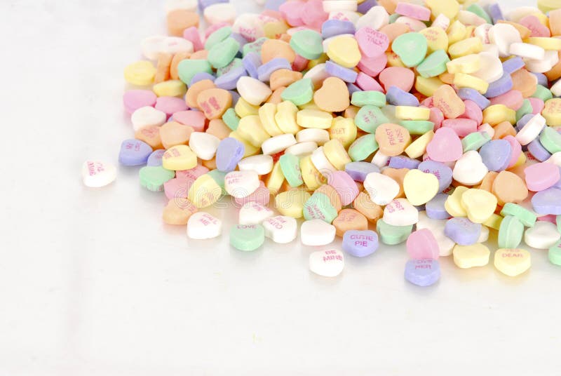 Blank Note Card Surrounded, Framed by Candy Hearts Stock Image - Image ...