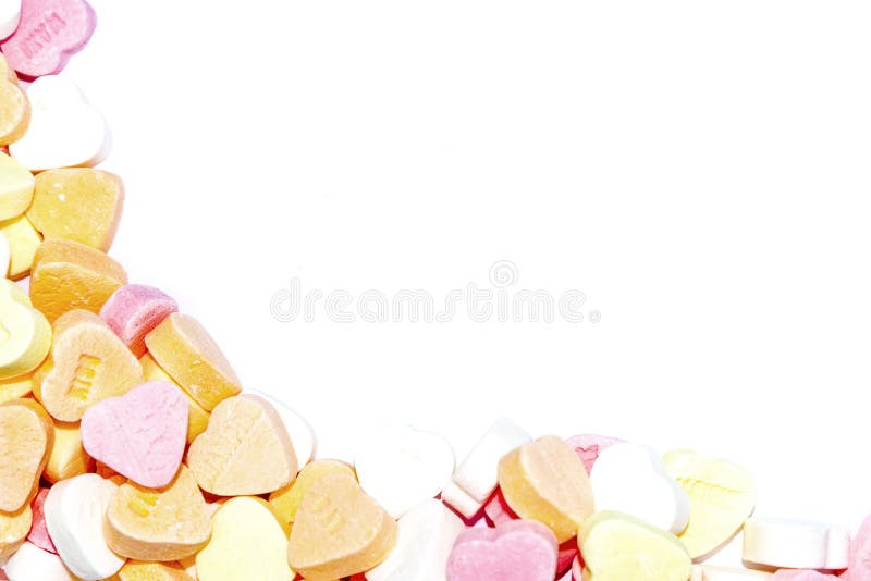 Candy hearts border stock image. Image of isolated, love - 36888829