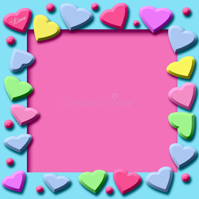 Candy hearts frame stock illustration. Illustration of poster - 3856136