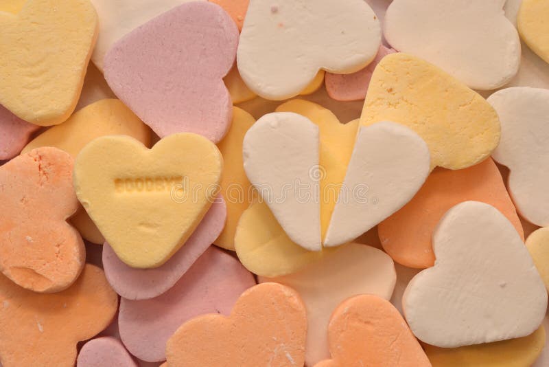 Candy Hearts Goodbye with an Broken Candy Heart Editorial Stock Photo ...
