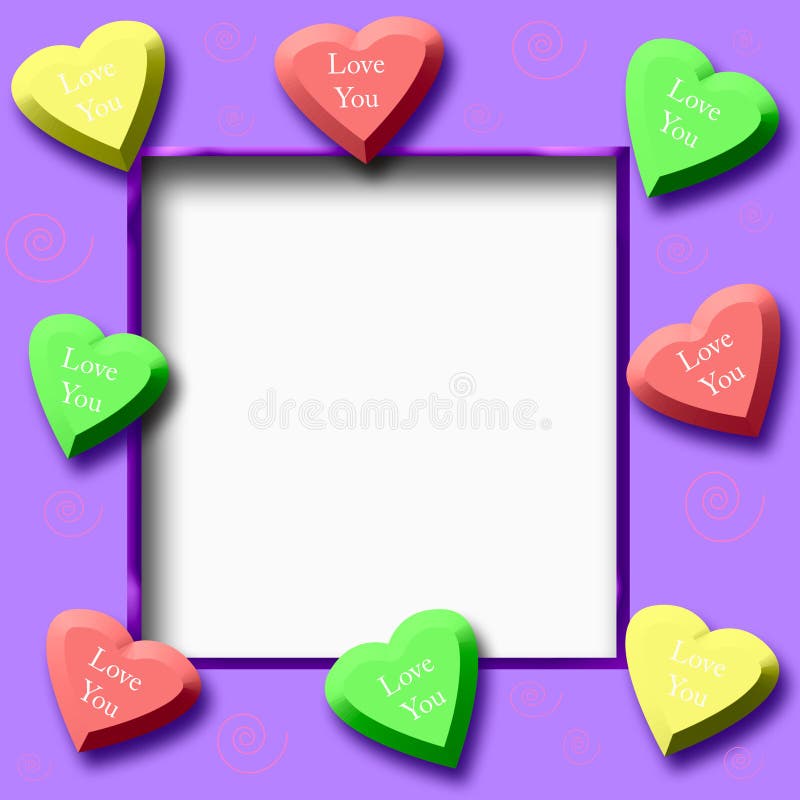 Candy hearts scrapbook stock illustration. Illustration of frame - 12914397