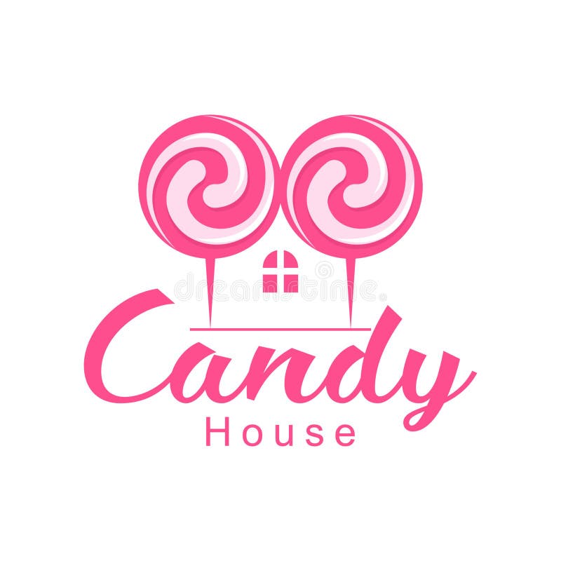 Candy House Logo Design Template. Stock Vector - Illustration of ...