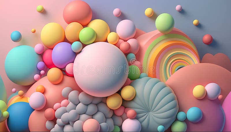 Candy and Ice Cream Composition. UI UX Background Stock Photo - Image ...