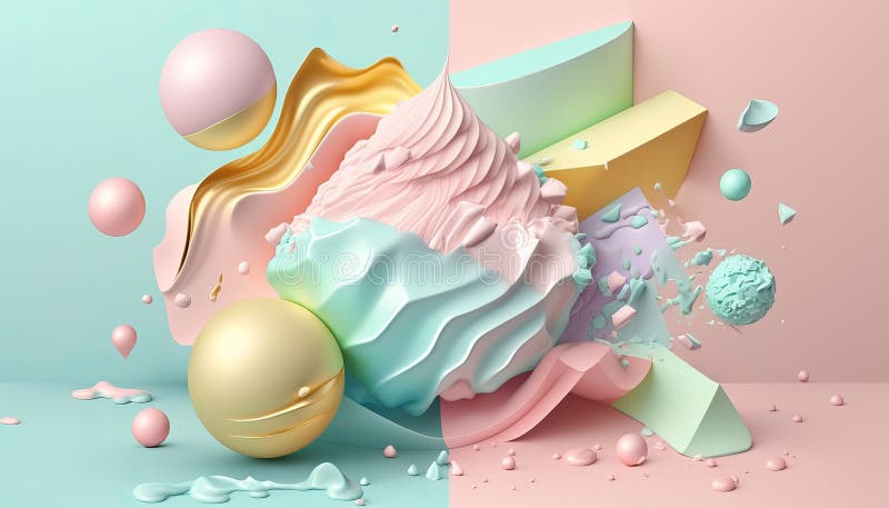 Candy and Ice Cream Composition. UI UX Background Stock Image - Image ...