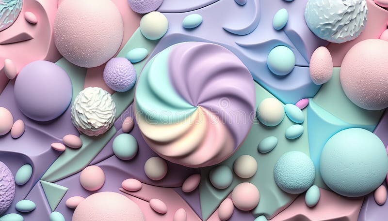 Candy and Ice Cream Composition. UI UX Background Stock Photo - Image ...