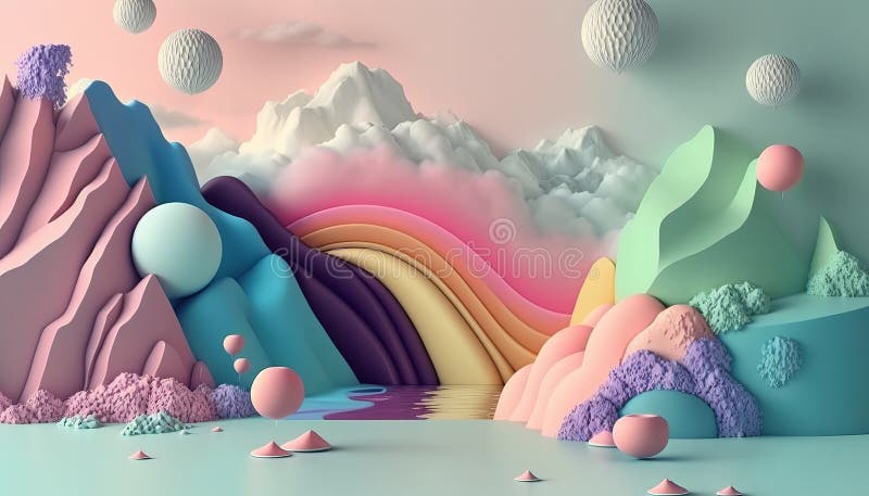 Candy and Ice Cream Composition. UI UX Background Stock Image - Image ...