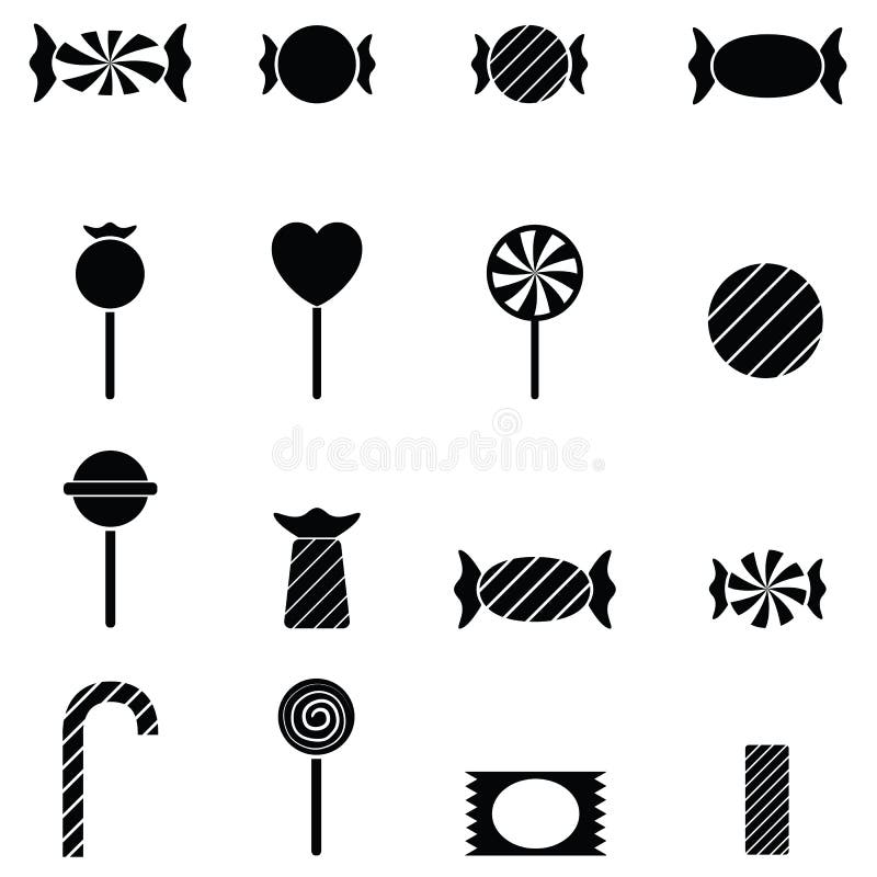 Candy icon set stock vector. Illustration of childhood - 102200676