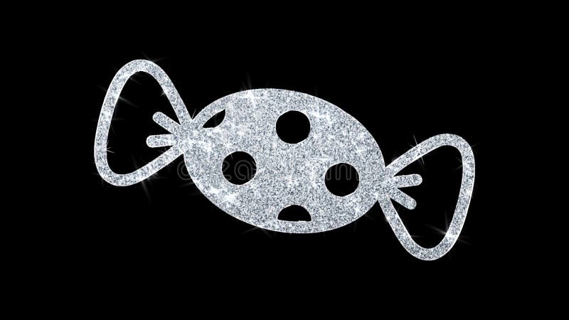 Candy Icon Shining Glitter Loop Blinking Particles . Stock Video ...