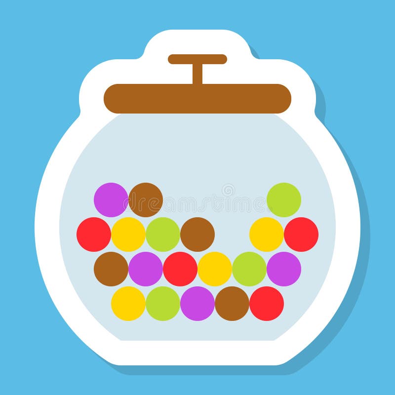 Candy Jar Sticker Vector, Isolated Flat Stye Icon Stock Vector ...