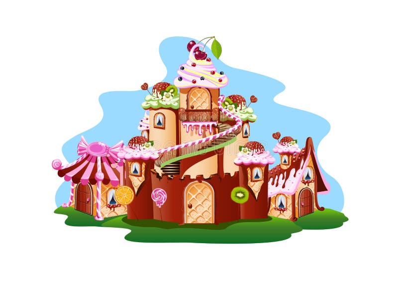 Sweet Castle in the Candy Land Stock Vector - Illustration of cafe ...
