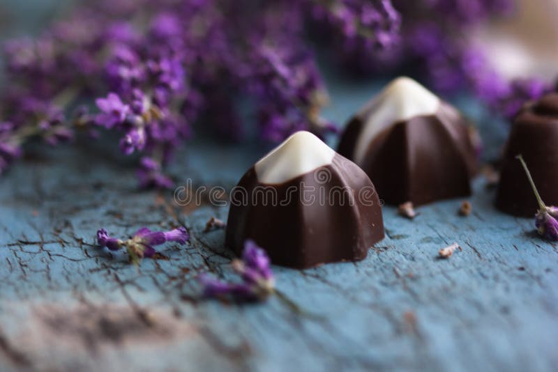 Candy and Lavender on Shabby Chic Stock Photo - Image of aroma, berry ...